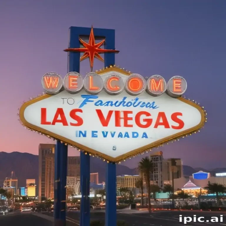 Iconic Welcome Sign for Las Vegas, Nevada at Dusk with Vibrant Lights