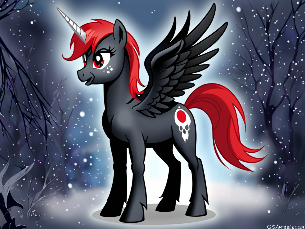 mlp g4 pony mare dark alicorn, princess, white markings on face red ...