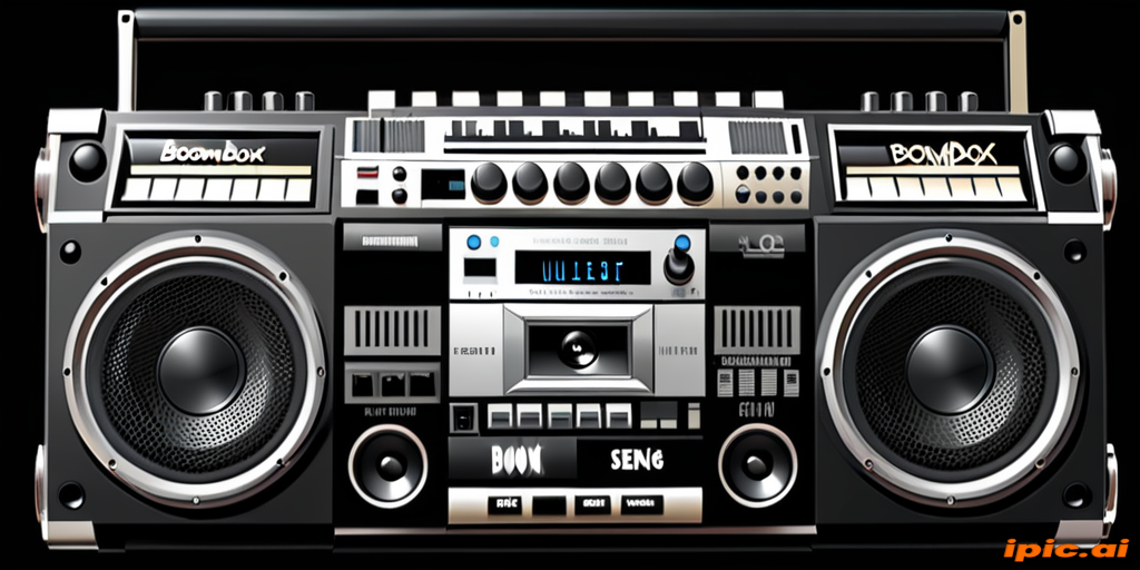 Classic Retro Boombox Design with Bold Speakers and Vintage Controls