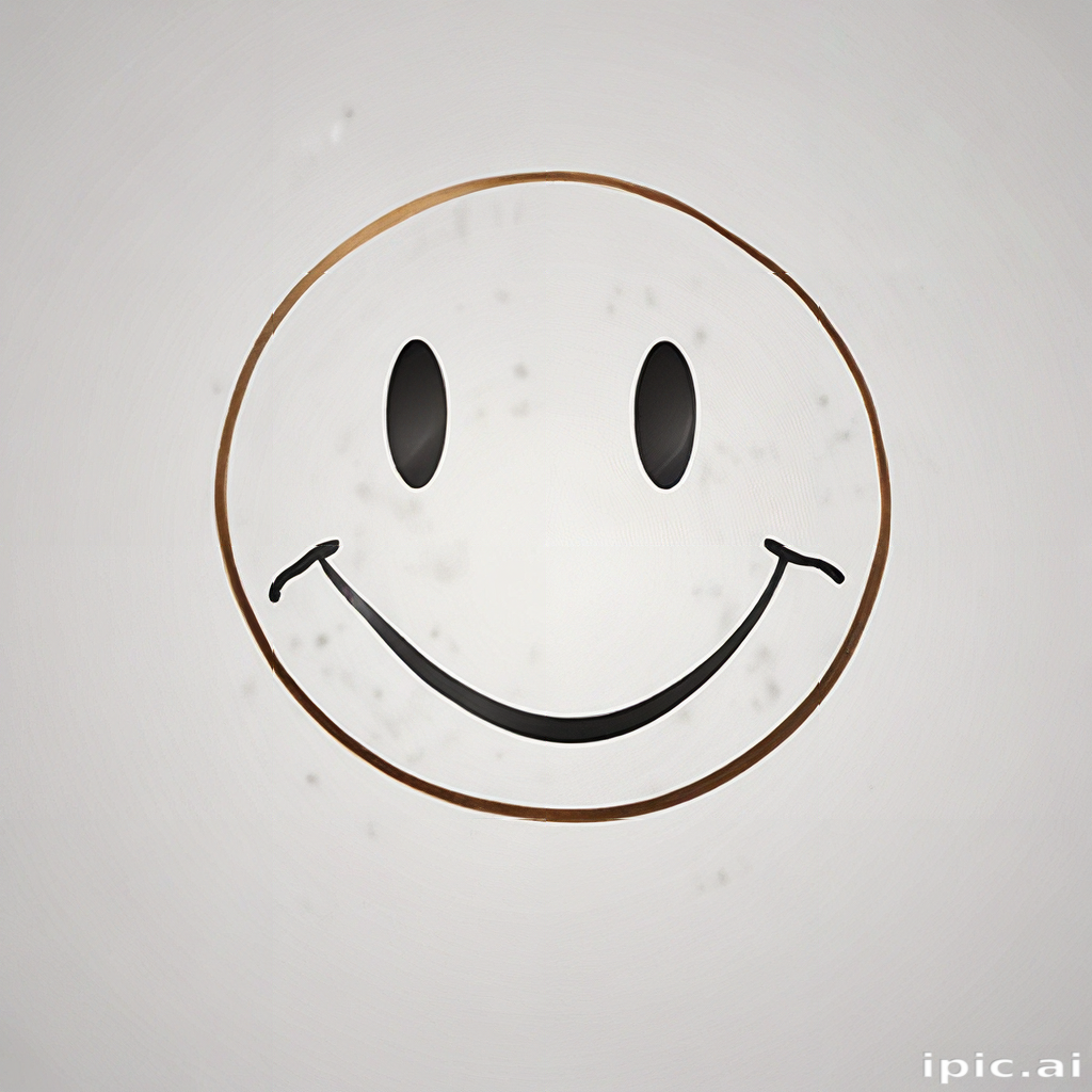 Simple and Cheerful Smiley Face on a Light Gray Background