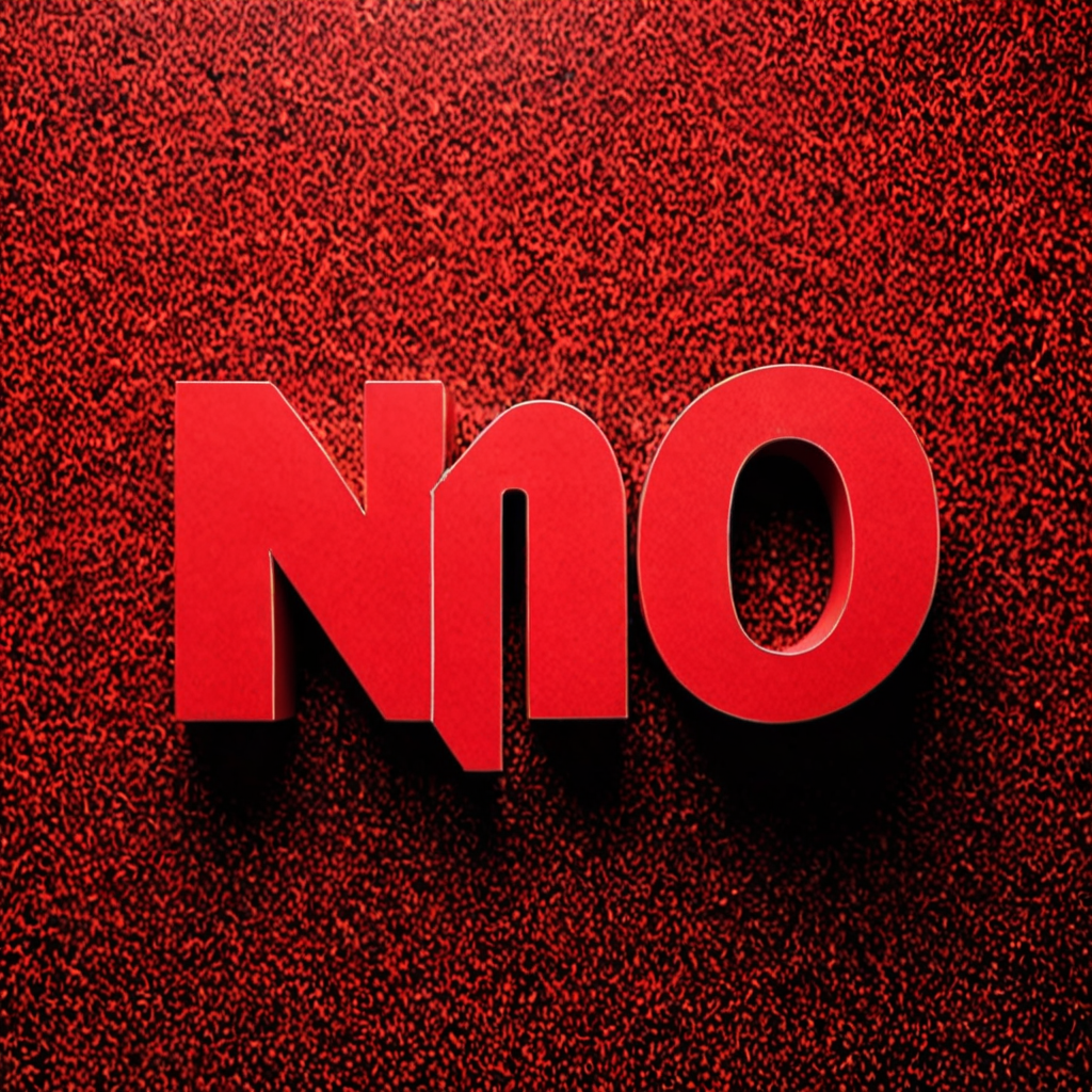 A high-detailed photo of a red sign with the word "NO" in an aesthetic ...