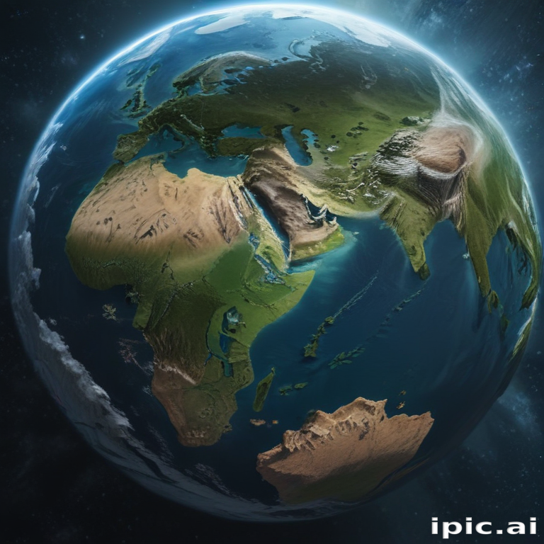 A Stunning View of Earth from Space Highlighting Continents and Oceans