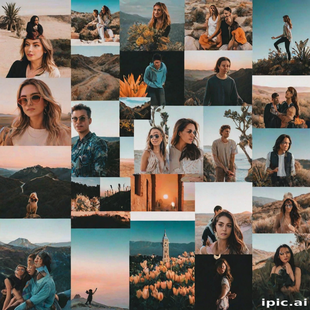 Collage of Diverse Portraits Capturing Nature's Beauty and Human Connection