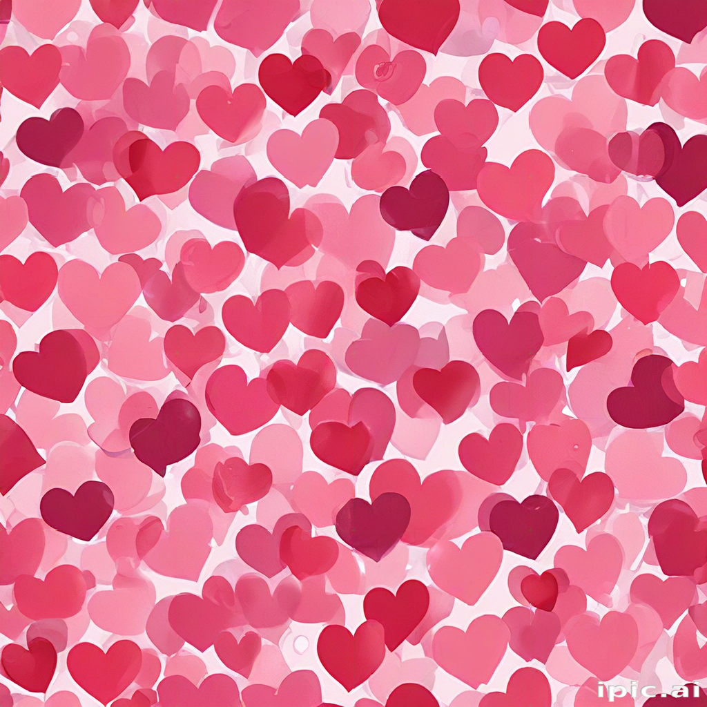 A Colorful Array of Hearts in Shades of Pink and Red.