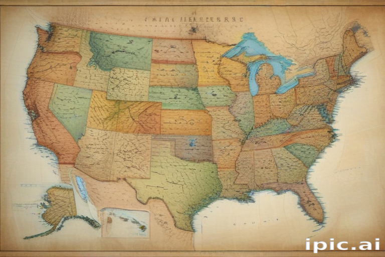 Detailed Historical Map of the United States Highlighting Individual ...