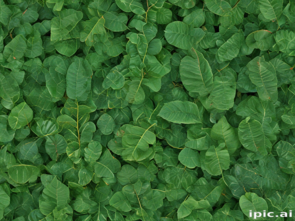 A Lush, Dense Layer of Vibrant Green Leaves Covering the Ground.