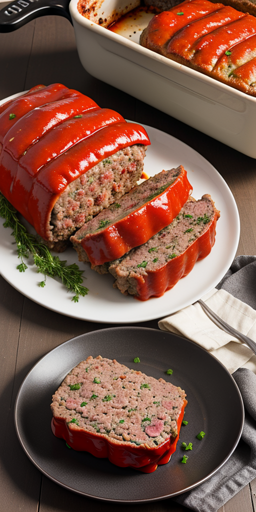 Deliciously Savory Meatloaf Slices Topped with a Vibrant Red Glaze