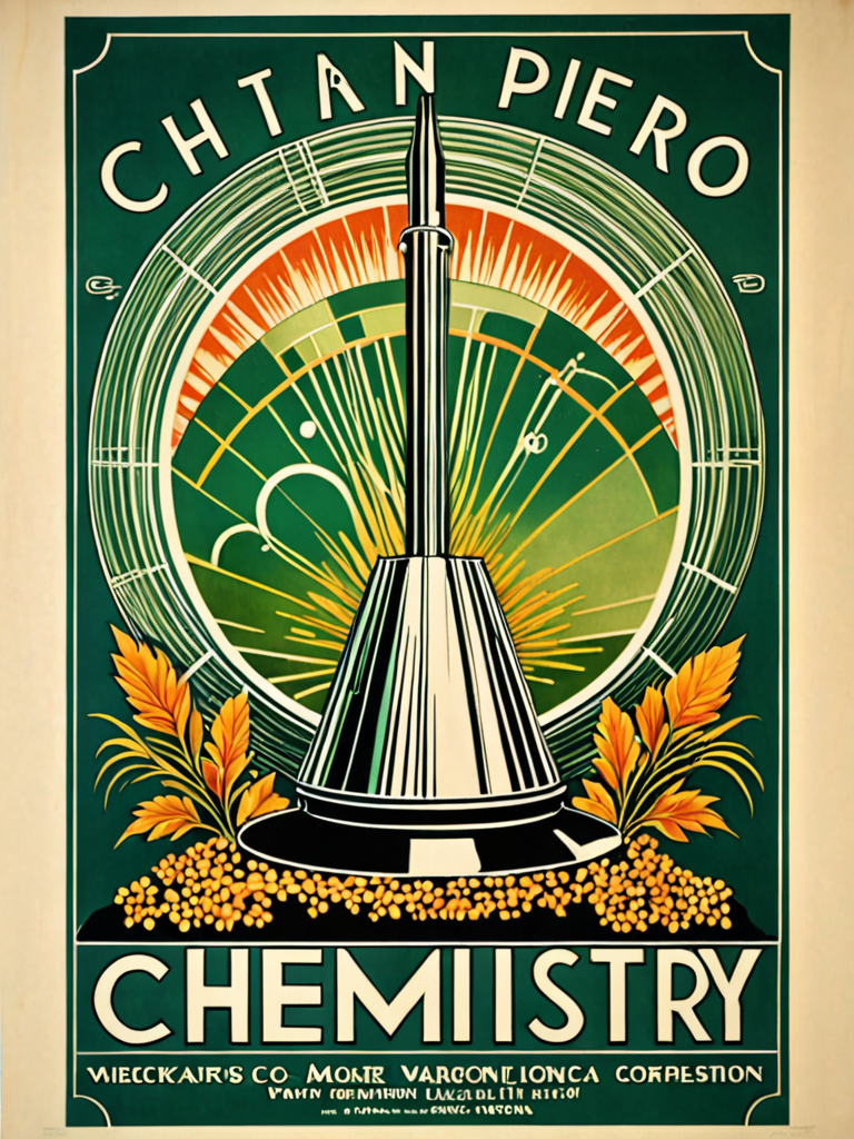 art deco chemistry corporation propaganda science poster