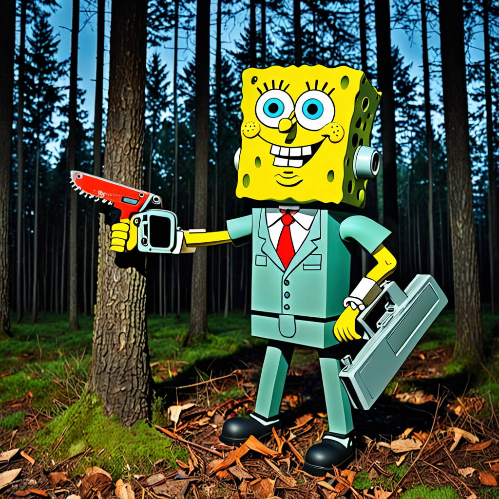 Play SpongeBob looking at the security camera in the forest with a ...
