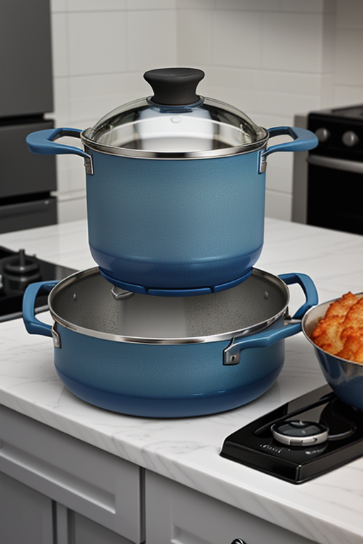 Stylish Blue Cookware Set Perfect for Modern Kitchens and Delicious Meals