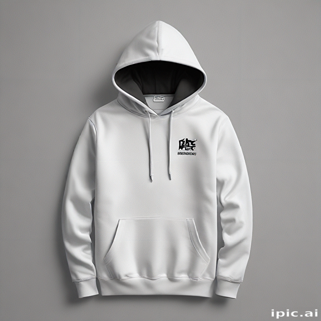 Stylish White Hoodie Featuring Minimalist Design and Practical Front Pocket