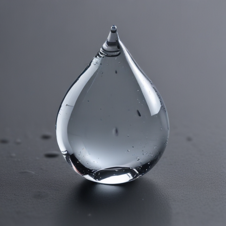 Captivating Close-Up of a Single Water Droplet on a Smooth Surface
