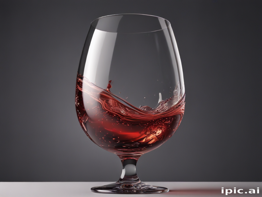 A Captivating Glass of Red Wine with Dynamic Splashing Movement Inside