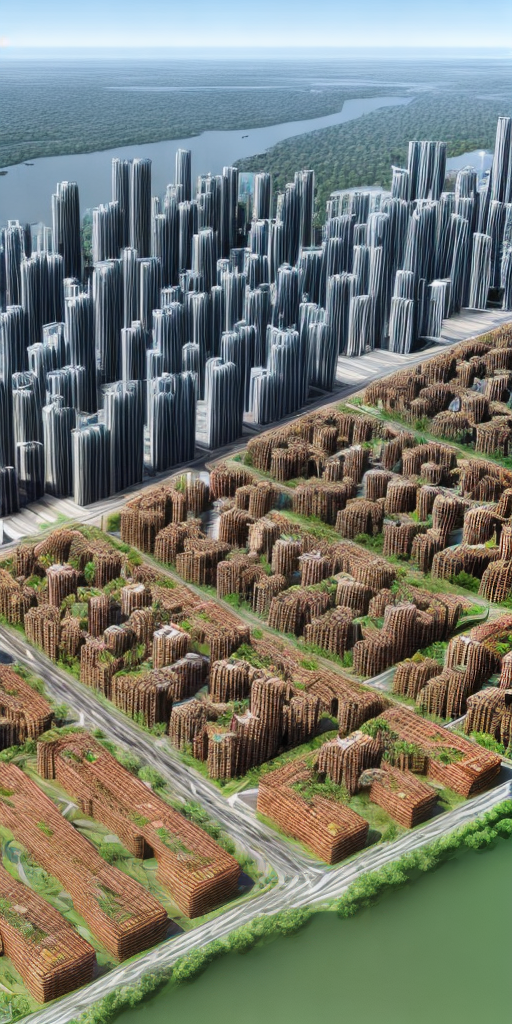 design an urban city that includes housing, apartments, and an ...