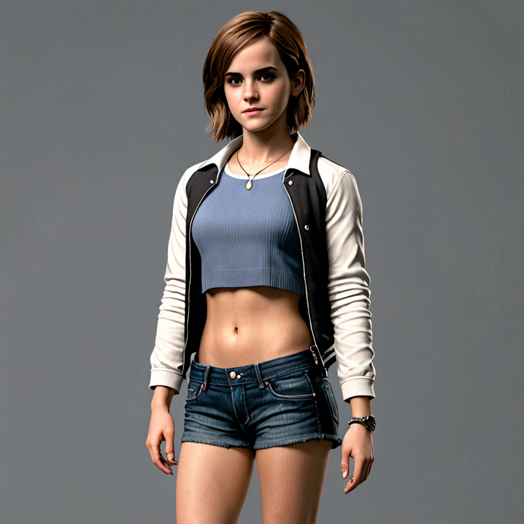 hyper realistic Emma Watson, Max Caulfield, full body shot