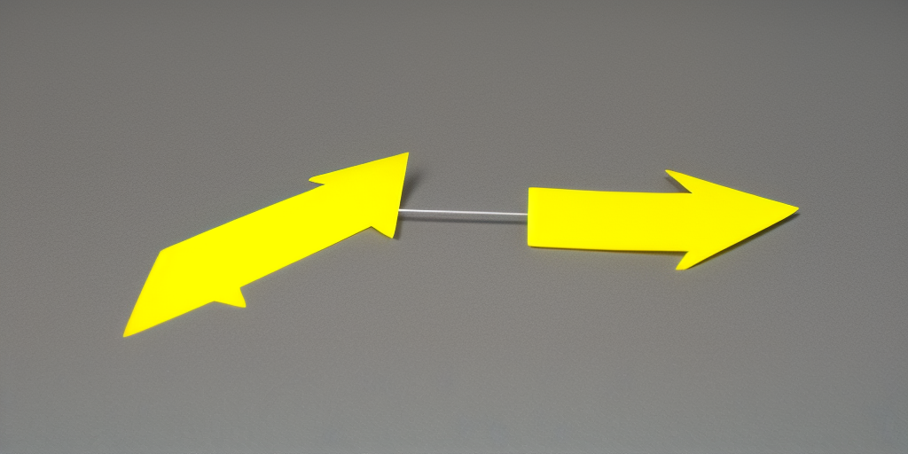 Bright Yellow Arrows Pointing in Opposite Directions on a Gray Background