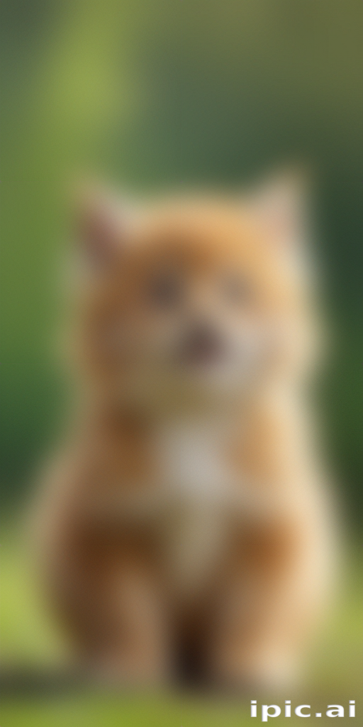 A Blurry Image of an Adorable Orange Cat in Nature Outdoors.