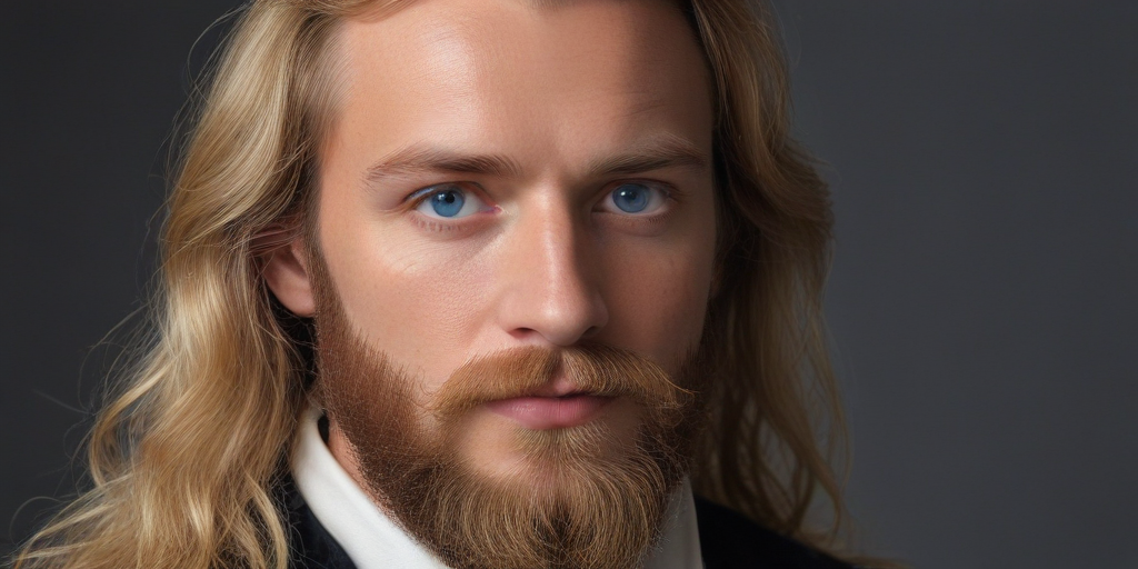Handsome Tudor Earl Blonde hair & beard, blue eyes head & shoulders ...