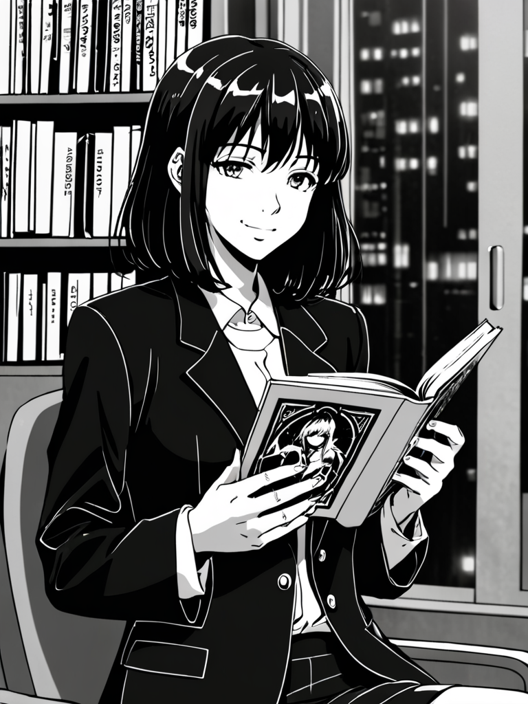 lain, oversize blazer, hime, layered haircut, girl, manga, princess cut ...