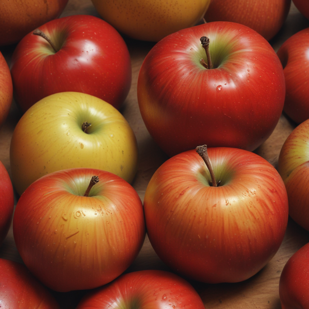 A Colorful Array of Fresh Apples in Various Shades and Sizes.