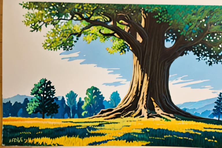 a giant tree in the distance dnd drawing