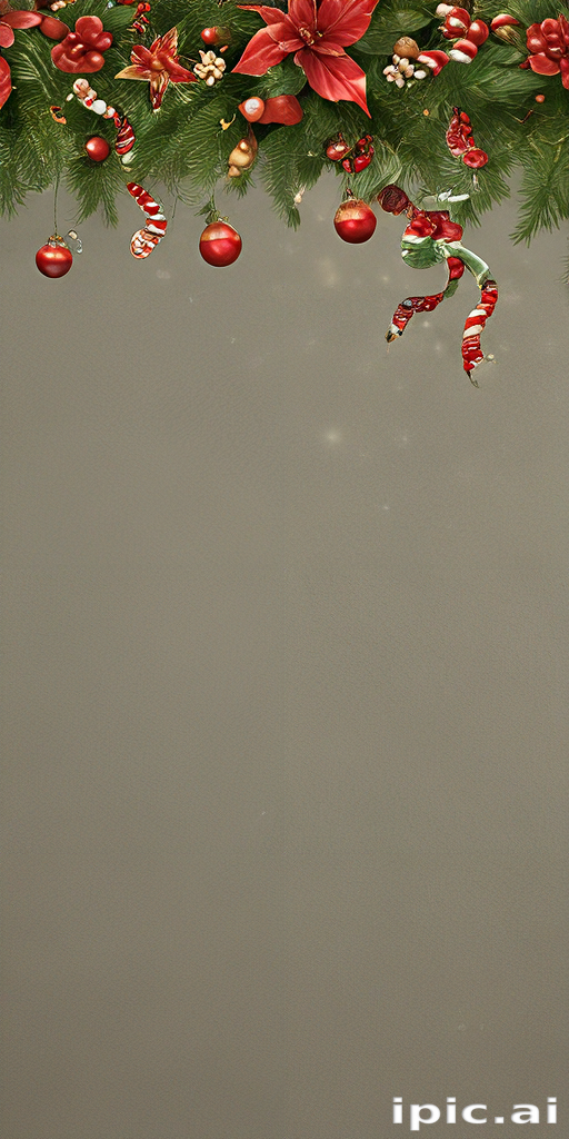 Festive Holiday Decorations with Red Ornaments and Greenery for ...