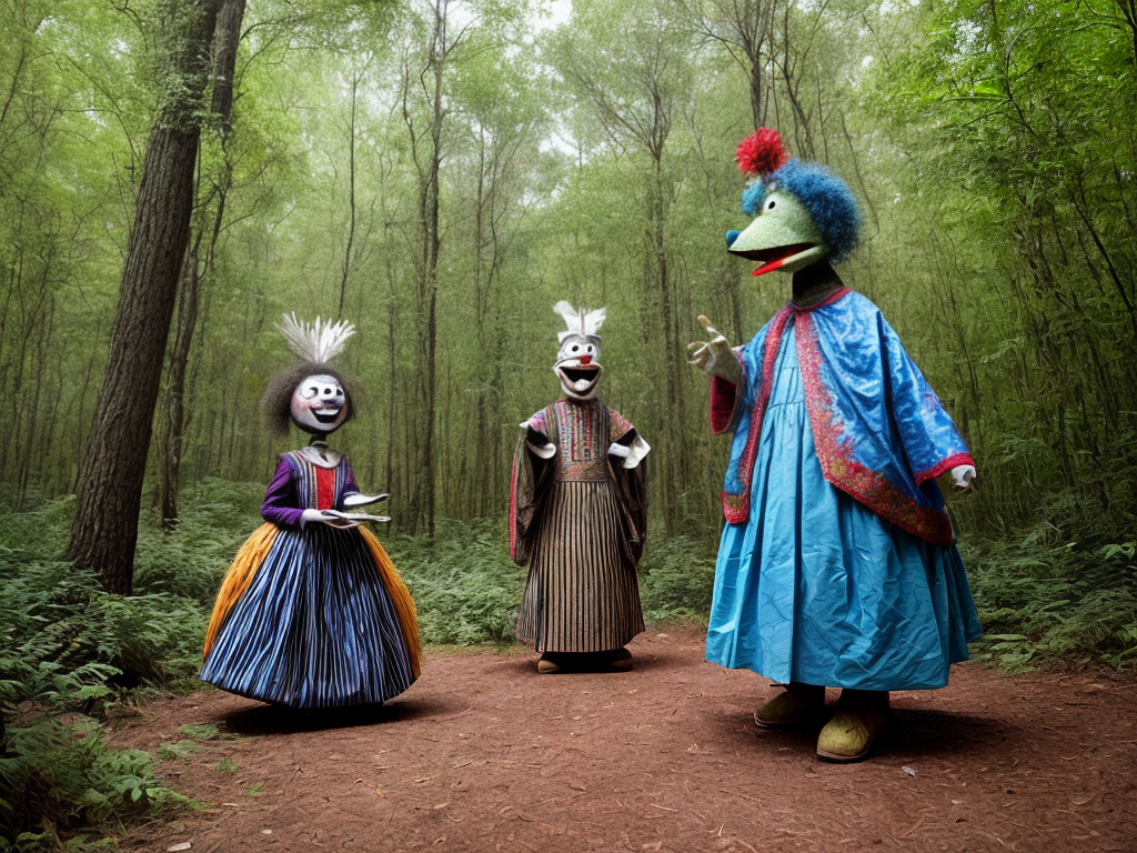 strange and beautiful puppet show featuring costumes and puppets made ...