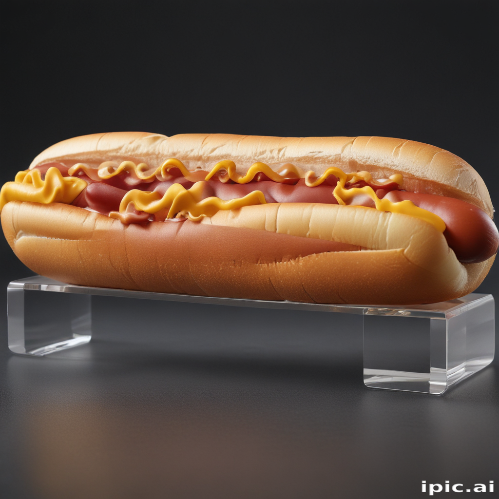 Deliciously Realistic Hot Dog with Mustard and Ketchup on Display