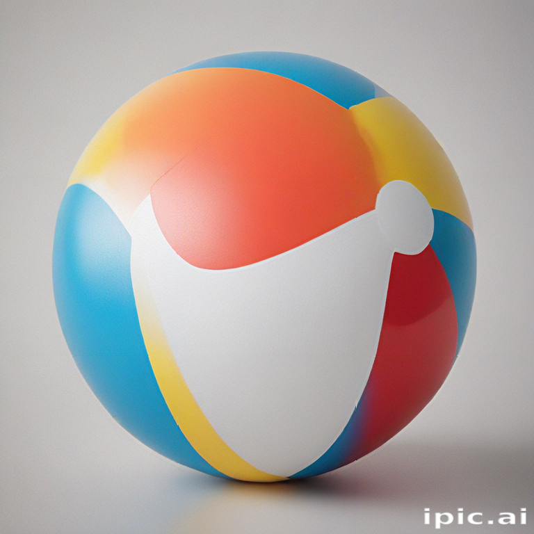 A Colorful Beach Ball Surrounded by a Soft Gray Background Displaying ...