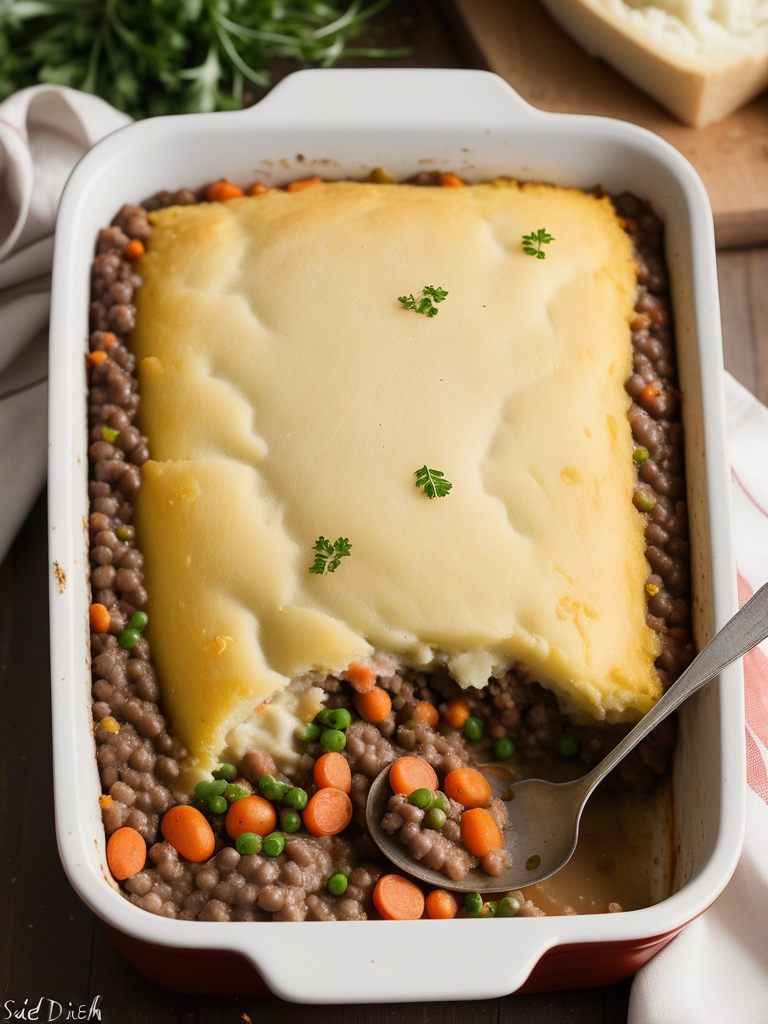 Delicious Shepherd's Pie with Ground Meat, Vegetables, and Creamy ...