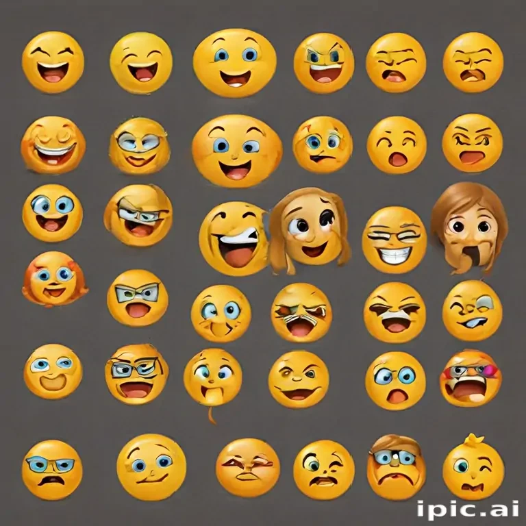 A Colorful Collection of Various Emoticons Expressing Different Human ...