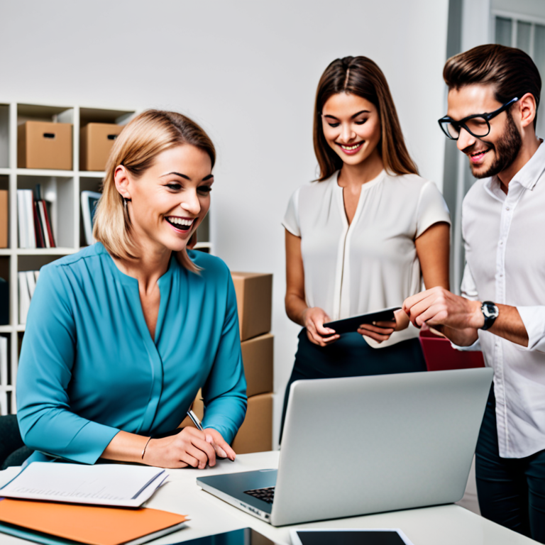 a team of people getting things ready for a new person