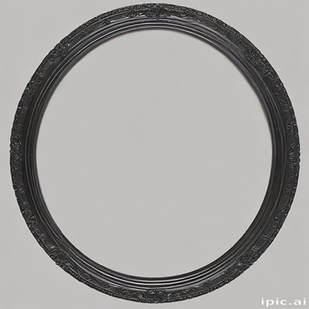 Intricate Black Oval Frame Ready for a Beautiful Artwork Display