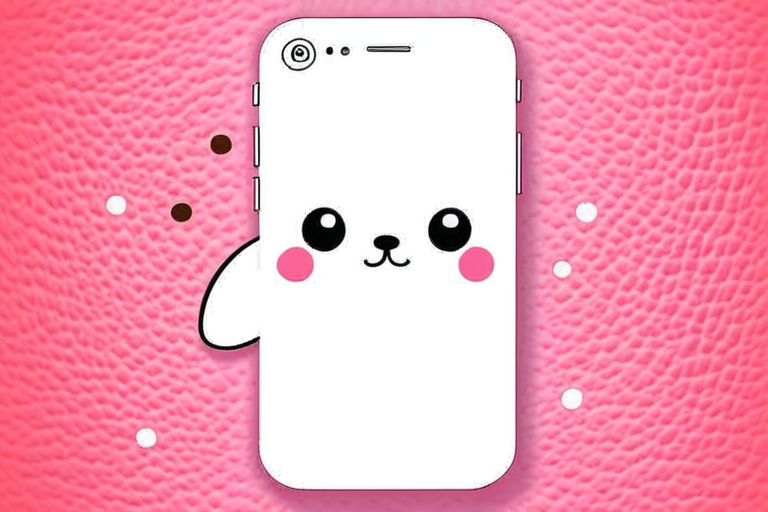 Cute Smartphone Design Featuring an Adorable Cartoon Bear with Playful ...