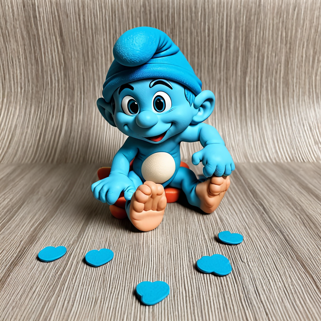 baby smurf crawling with superwithe backround to use on invitation card