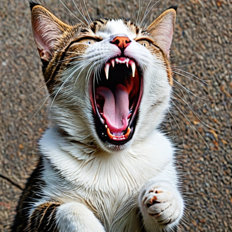 a screaming cat