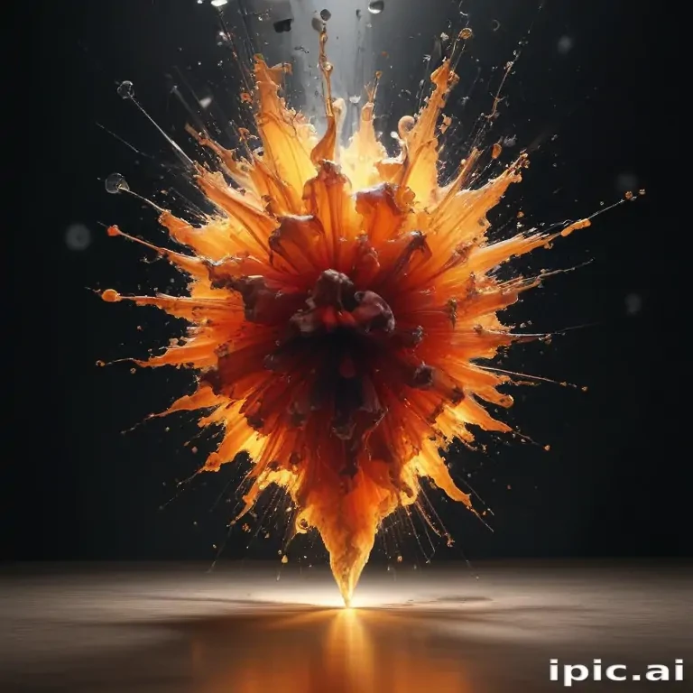 Explosive Burst of Colorful Liquid Creating an Artistic Visual Display