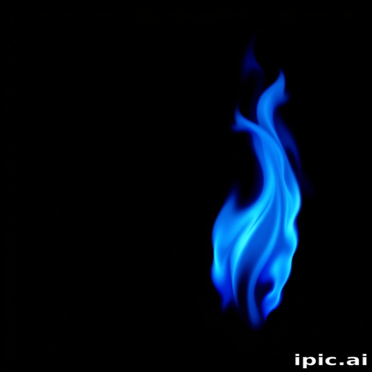 Vibrant Blue Flame Dancing Gracefully Against a Dark Background