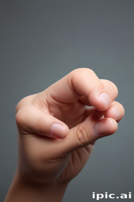 Artistic Representation of a Hand Making a Unique Gesture Against Gray ...