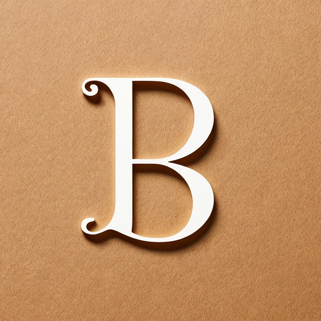 An elegant and cursive letter B