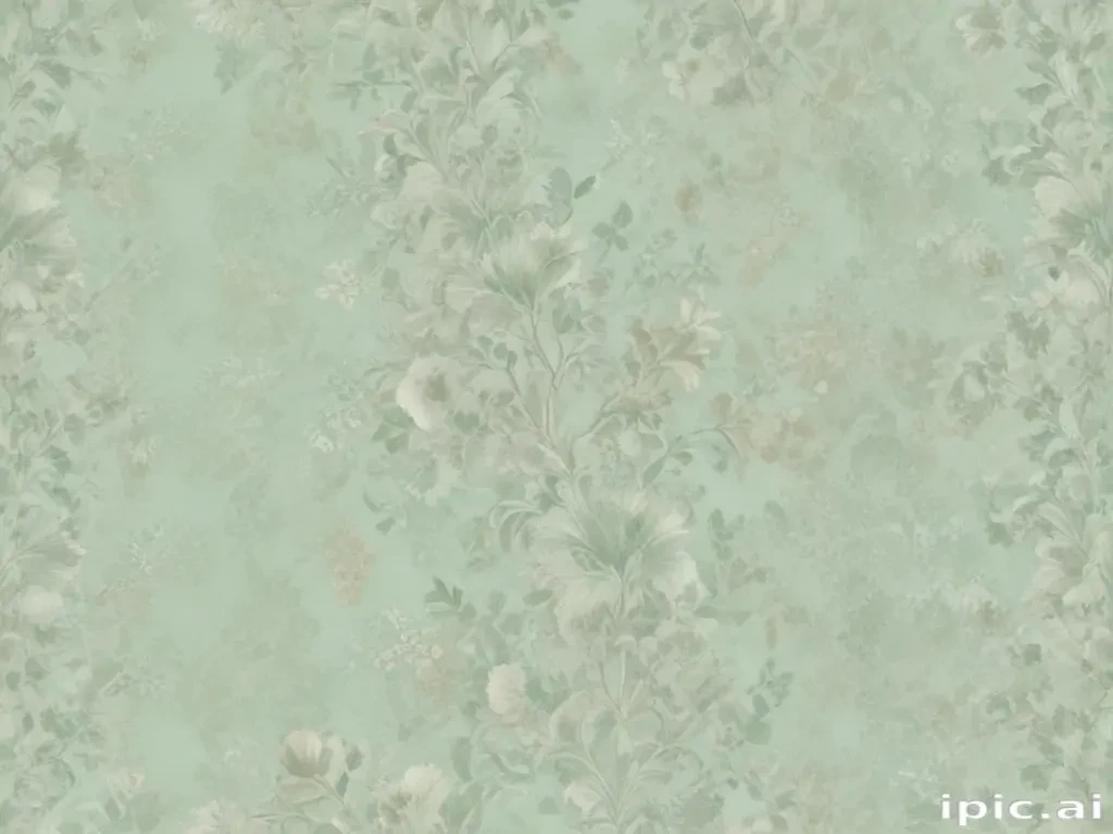 Elegant Floral Pattern in Soft Green Tones for Interior Design Inspiration