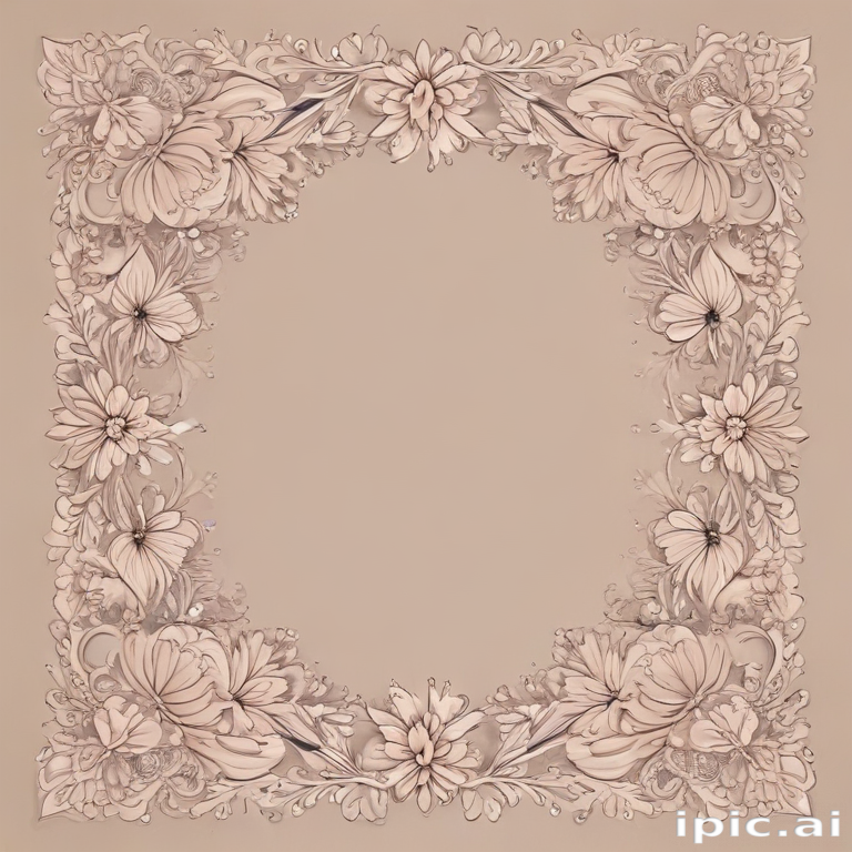 Elegant Floral Frame Design with Intricate Detailing for Various Uses.