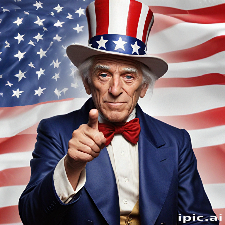 Uncle Sam Urging Citizens to Participate in Democracy and Vote Today