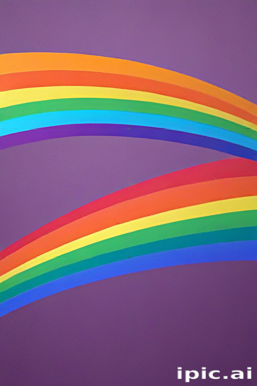 Colorful Rainbows Arching Across a Deep Purple Background in Harmony