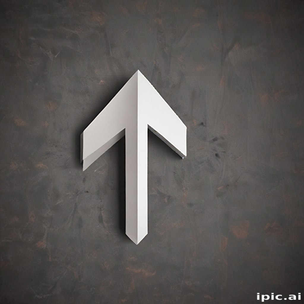 Stylized White Arrow Pointing Up Against a Textured Dark Background
