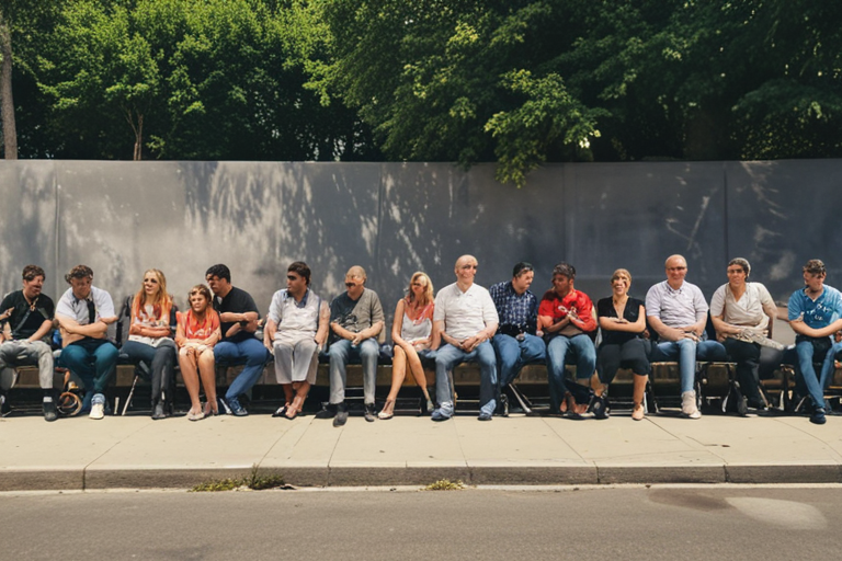 people outside, beautiful sunny day