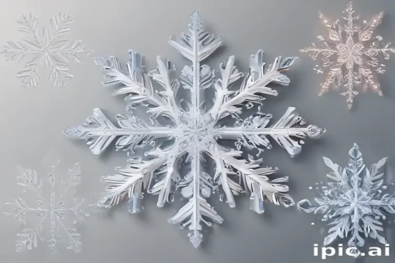 Intricate Snowflakes Displaying Nature's Unique Patterns and Crystal Beauty