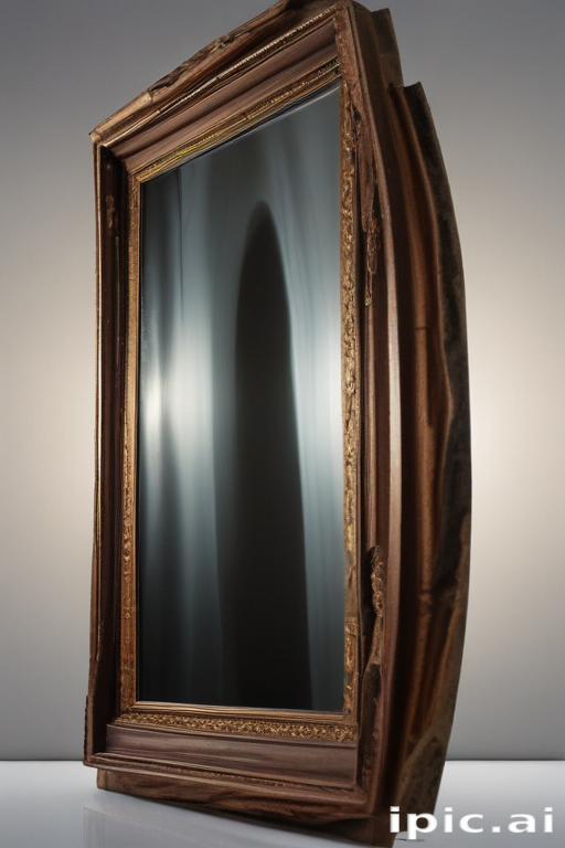 Elegant Vintage Mirror with Unique Curved Frame Reflecting Soft Light ...