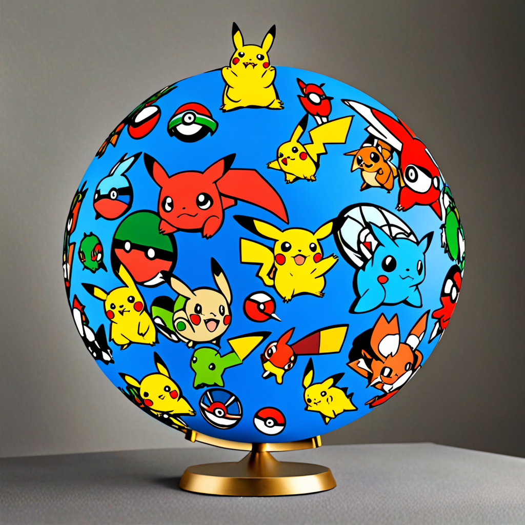 A globe with various pokemons coming out of it