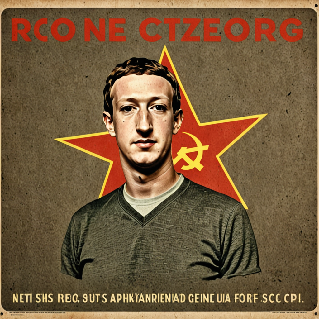 Mark Zuckerberg Ginsburg CCCP soviet style propaganda poster